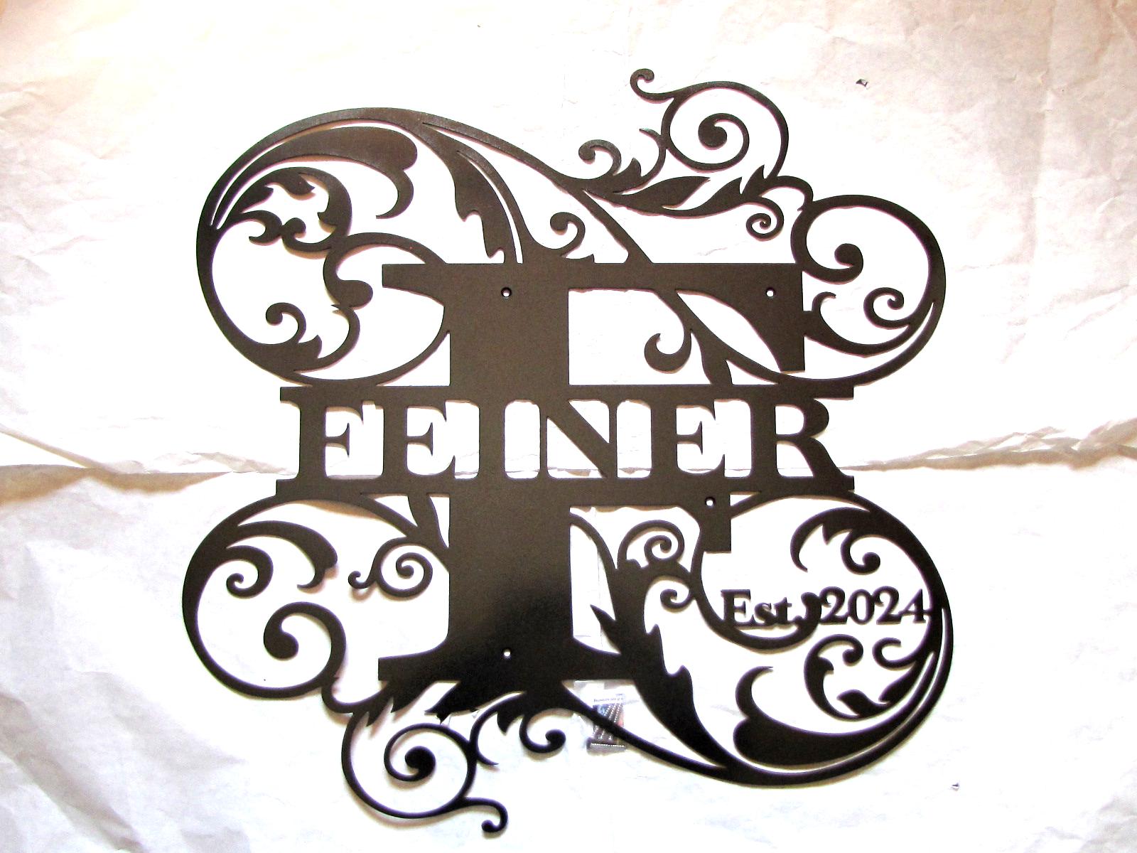 CUSTOM Initial "F" Feiner House Sign – Designs By Kennedy - Great gift ...